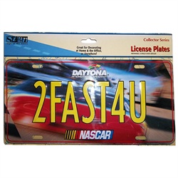 Nascar 2FAST4U License Plate
